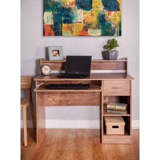 50-LD0101 Essential Computer Desk with Hutch and Keyboard Tray, Classic ...