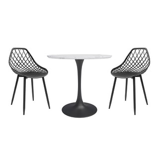 Kurv Mid-Century Modern 3-Piece Cafe Dining Set - Bed Bath & Beyond ...