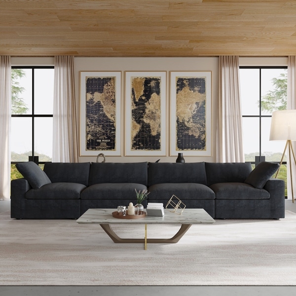 Modern Upholstered Sectional Sofa Couch Set,Modular 108" L Shaped ...