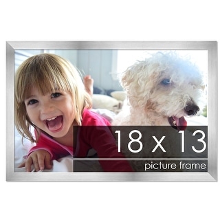 18x13 Frame Silver Pewter Wood Picture Frame with UV Acrylic, Foam ...