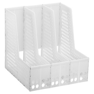 Collapsible Magazine File Holder, 3 Vertical Compartment Organizer ...