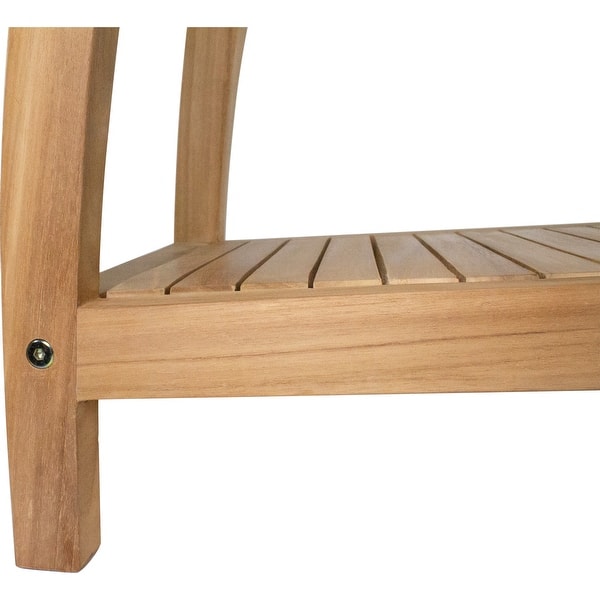 Nordic Style Natural Curved Spa Bench with Shelf - 30" - On Sale - Bed ...