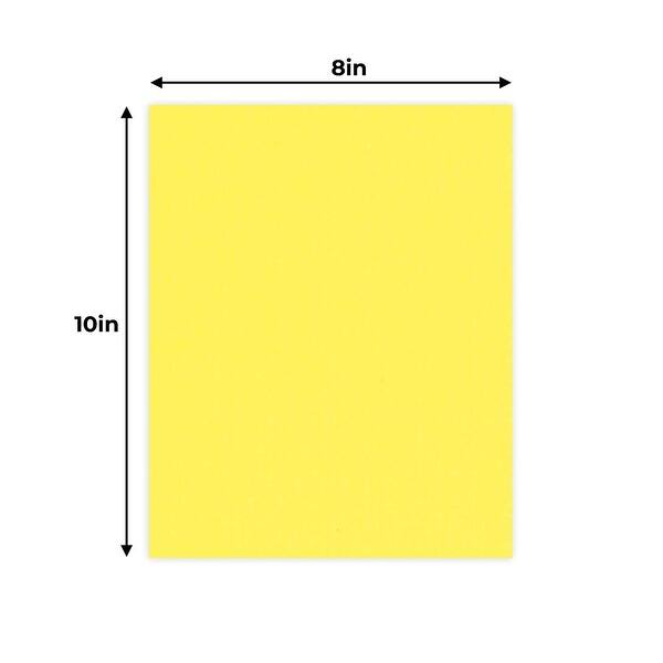 Vibrant Yellow 8x10 Backing Board - Uncut Photo Mat Board (25-Sheets ...