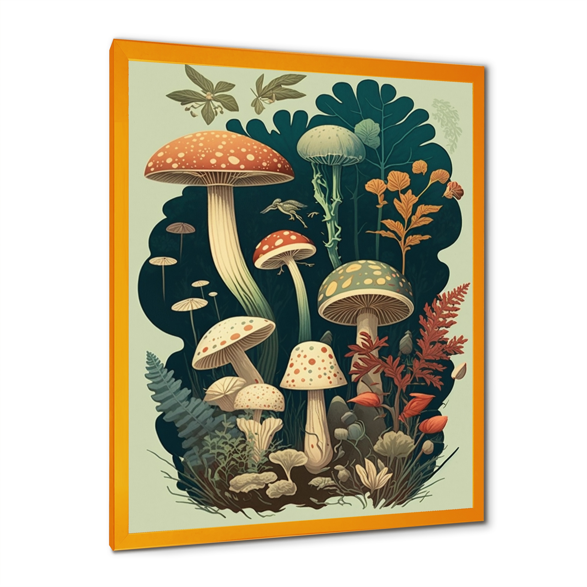 Designart Vintage Mushrooms Amanita Muscaria V Landscape Forest