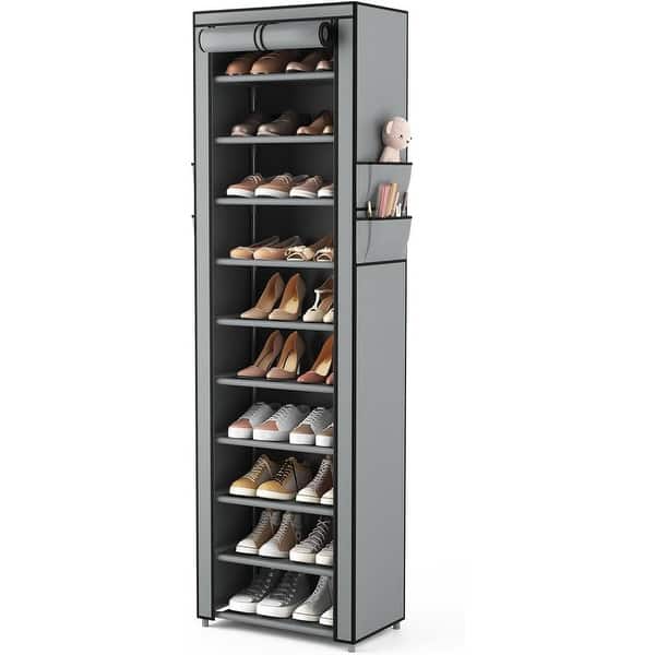 10-tier narrow shoe rack Simple and sturdy Freestanding shoe cabinet ...