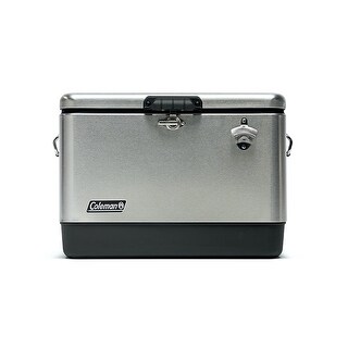 Insulated Portable Cooler, 54qt Steel Belted Cooler with Latch, Handles ...