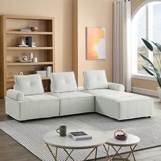 L-Shape Modular Sectional Sofa, DIY Combination, Chenille - Bed Bath ...