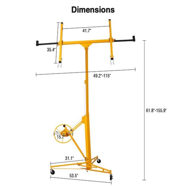 13FT Drywall Lift Panel Hoist Dry Wall Rolling Panel - Bed Bath ...