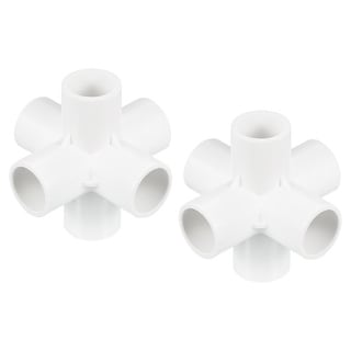 0.8" PVC Pipe Fittings 2pcs 6 Way Elbow Water Joint Connectors Adapters ...