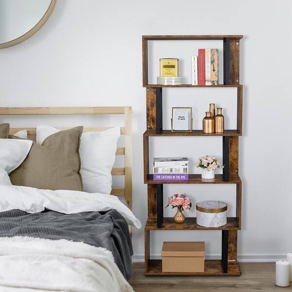 4/5 Tier Z-Shelf Bookcase Decorative Storage Shelving - Bed Bath ...
