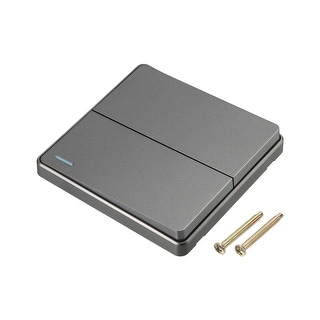 Light Switch Wall Panel Push Button 2 Gang 2 Way Grey 250V 10A ...