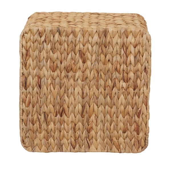 Household Essentials Square Wicker Basket, with Stainless Steel Handles ...