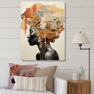Designart "Minimalism African Woman Portrait" Africa Wall Art - Bed ...