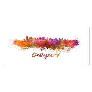 Designart 'Calgary Skyline' Cityscape Metal Wall Art - Bed Bath ...