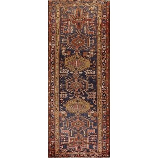 Vegetable Dye Tribal Heriz Serapi Persian Wool Runner Rug Hand-knotted ...