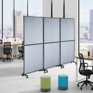 VEVOR Room Divider 72 x66" Office Partition Cubicle Folding Privacy ...