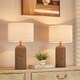 KAWOTI Farmhouse Table Lamp Set with LED Bulbs (Set of 2) - W10.5 x H18 ...