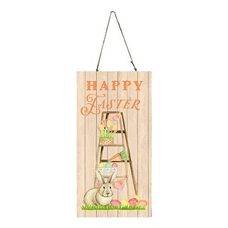 Vertical Happy Easter Bunny Ladder Handmade Wood Sign 10" x 5" - Bed ...
