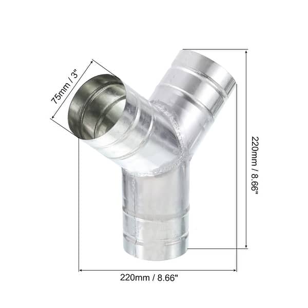 3 Inch 3 Way Duct Splitter Y Connector Air Vent Duct Hose Exhaust Pipe ...
