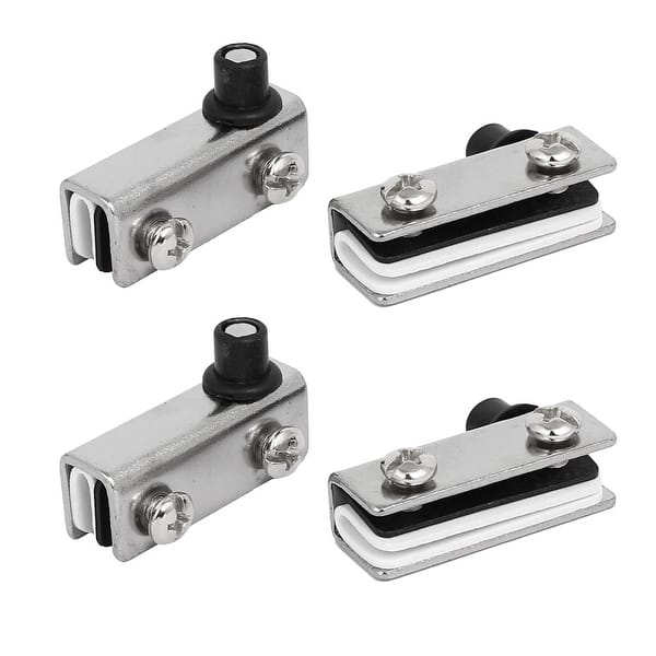 3mm-5mm Glass Thickness Metal Pivot Hinge Clamps Shelf Clip Silver Tone ...
