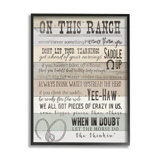 Stupell On This Ranch Rules Framed Giclee Art Design by CAD Designs ...