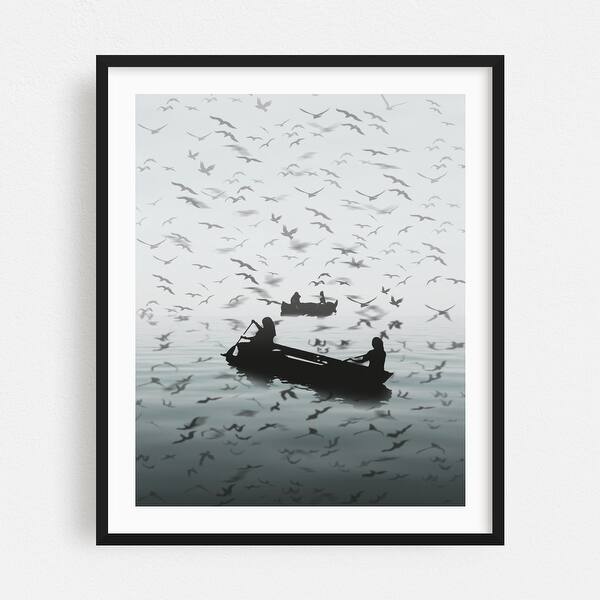 Yamuna River India Birds at Yamuna Ghat in India Sea Art Print/Poster ...