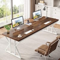 78.74" Extra Long Double Computer Desk with Unique Metal Legs for Home ...