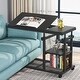 Height Adjustable C Table with Wheels, Mobile Couch Snack Side Table ...