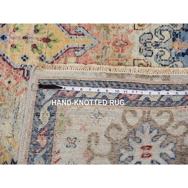 Shahbanu Rugs Alabaster White Shaved Down Hand Knotted Zero Pile ...