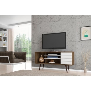 TV Stand with Splayed Legs, Ample Storage, and Wire Management for ...