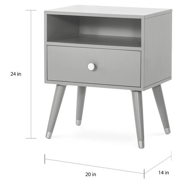 Forever Eclectic Mod Nightstand with Drawer and Shelf - Bed Bath ...