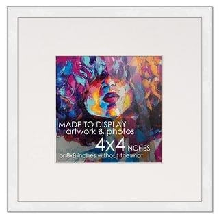 4x4 In Frame White Matted for 4x4 In Picture or 8x8 Art Poster Without ...
