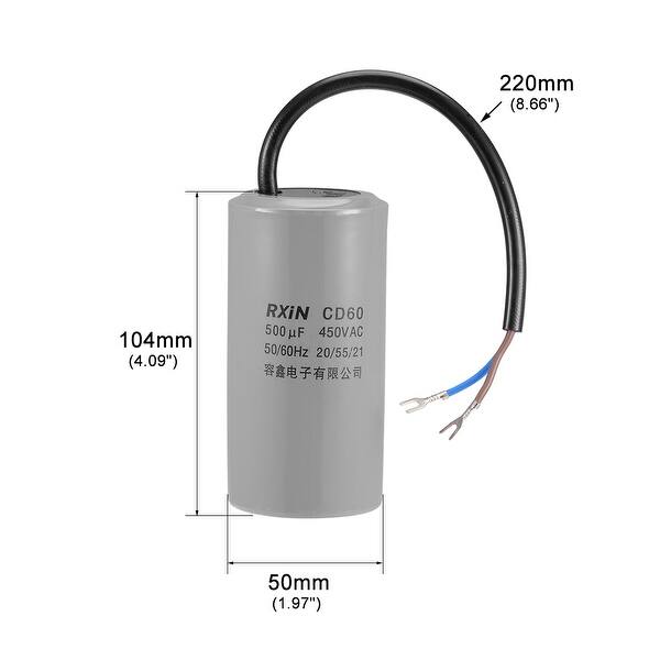 500uf Motor Star Capacitor 500mfd AC 450V for 50/60Hz AC Motor 2Pcs ...