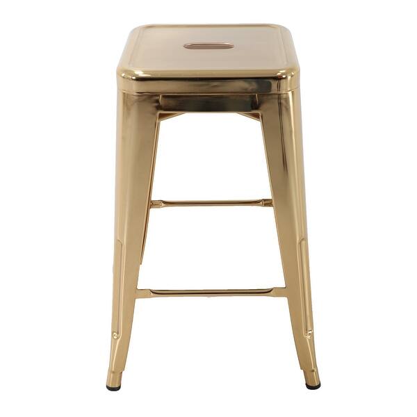 Brage Living Millard Stackable Industrial Metal Counter Stool - (Set of ...
