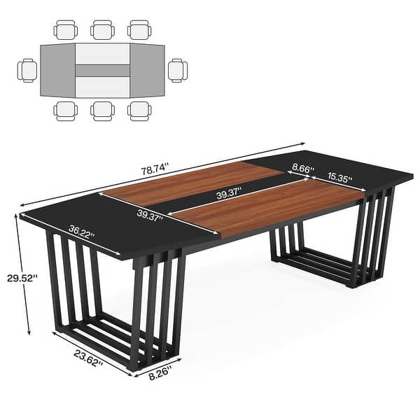 78.84L x 36.22W inch Conference Table Meeting Table for Office ...