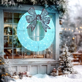 36/48/60" Dual Color LED Wreath, Daily Timer, Remote Control - Bed Bath ...