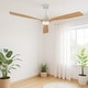 72"Solid Wood Ceiling Fan Light with Remote, 20W 3-Color LED, DC Motor ...