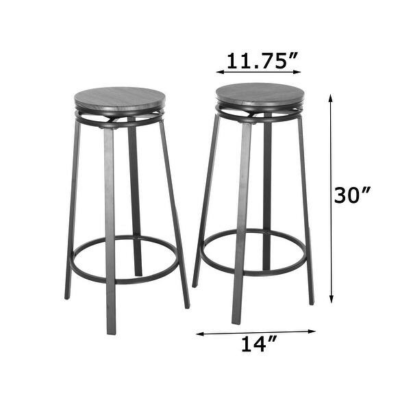Zenvida 3 Piece Pub Table Set Round Bar Height Bistro Table and 2 Stools - Bed Bath & Beyond ...