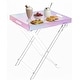 Folding Acrylic Tray Table, Iridescent Square Side Table for Living ...