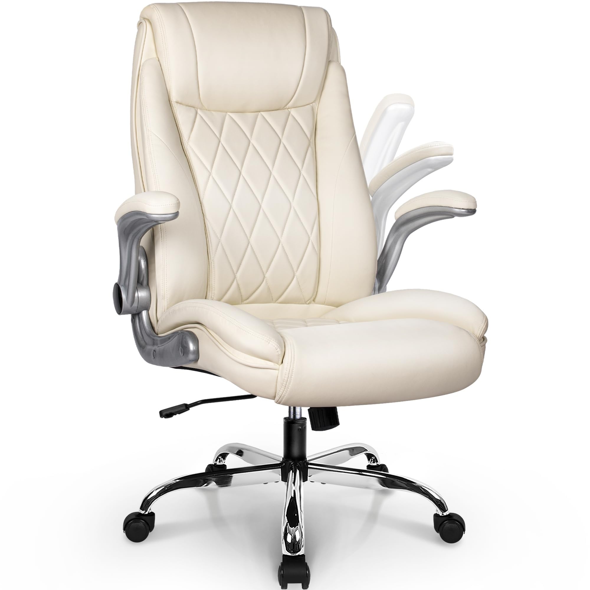 360°Swivel High Back Ergonomic Leather Office Chair, 400lbs-Heavy Duty ...