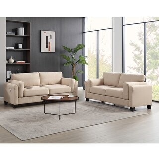 Modern 2-Piece Sofa Set Couch and Loveseat Set 2+3 Seater Sofa Set ...