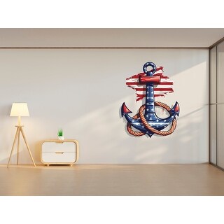 Anchor vinyl wall art decals, Anchor American Flag wall decor, Anchor ...
