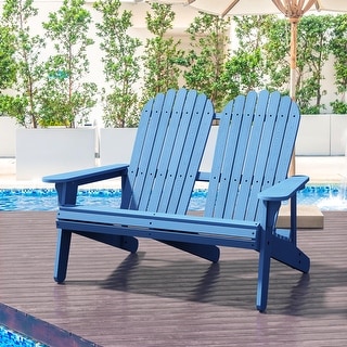 Ravenna Plastic Wood Adirondack Loveseat Chair Outdoor High Density ...