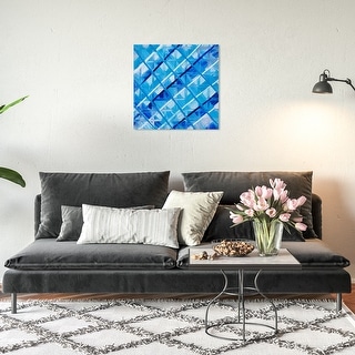 Wynwood Studio Canvas Abstract Quadrado Azule Blue and Light Blue ...