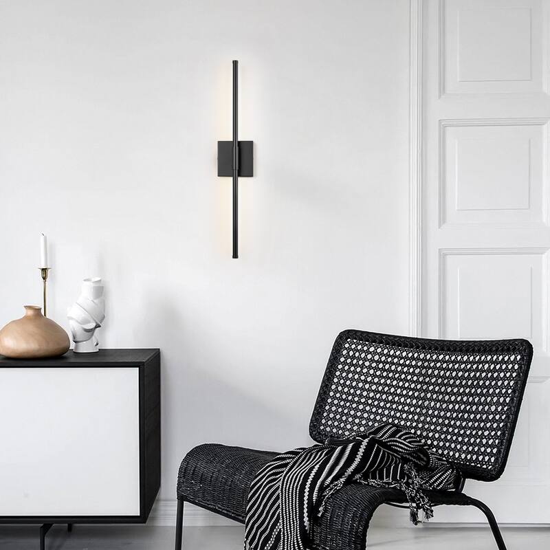 1-Light Black/ Gold/ Nickel Modern Long Linear Strip Wall Sconce ...