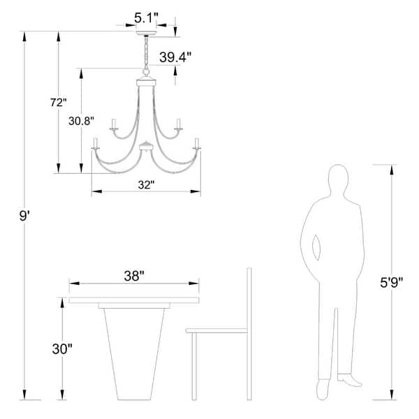 Maxax 12 - Light Candle Style Classic Chandelier with Wrought Iron ...