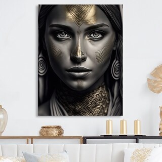 Designart "Beautiful Vintage Gold Bohemian Portrait" Boho Woman Metal ...