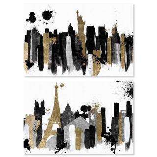 Glamorous New York Nights Set Canvas by Art Remedy, Gallery Wrapped ...