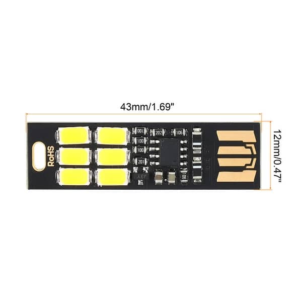 2Pcs 1W Mini USB LED Light 3000-3200K Slim Touch Lamp Module Warm White ...