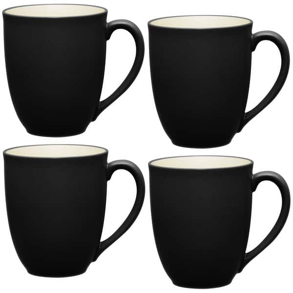 black drinking mugs